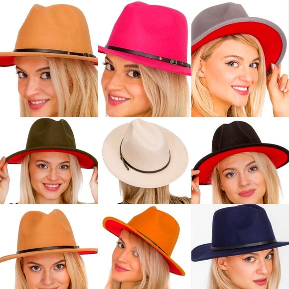 Accessories | 2 Tone Color Fedora Hats | Poshmark